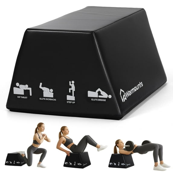 WARMOUNTS Hip Thrust Bench 700 Lbs, 24" x 18" Multi-Functional Total ...