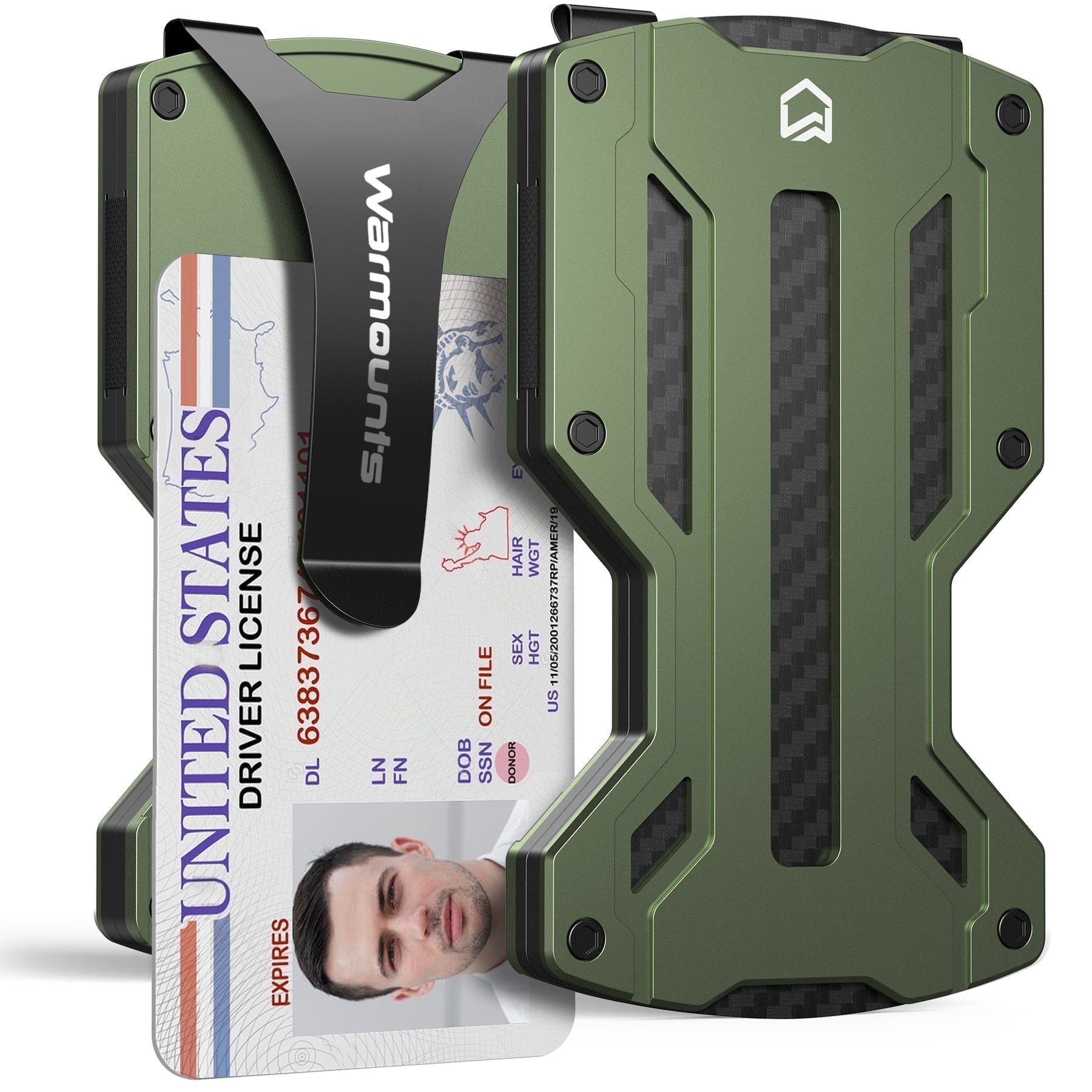 Warmounts Men's Slim RFID-Blocking Carbon Fiber Wallet, Money Clip ...