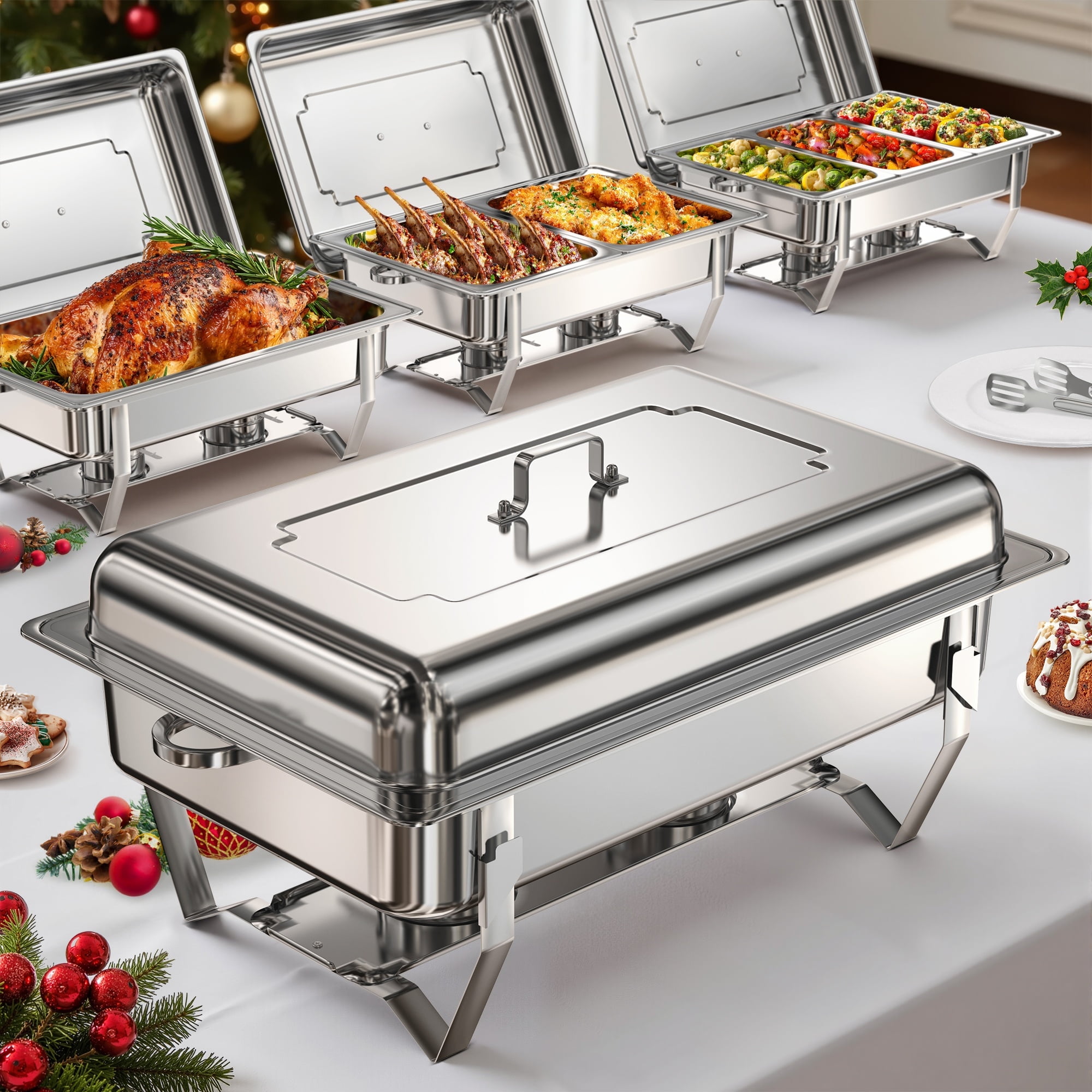 WARMOUNTS Rectangular Chafing Dishes for Buffet with Upgraded Multi ...