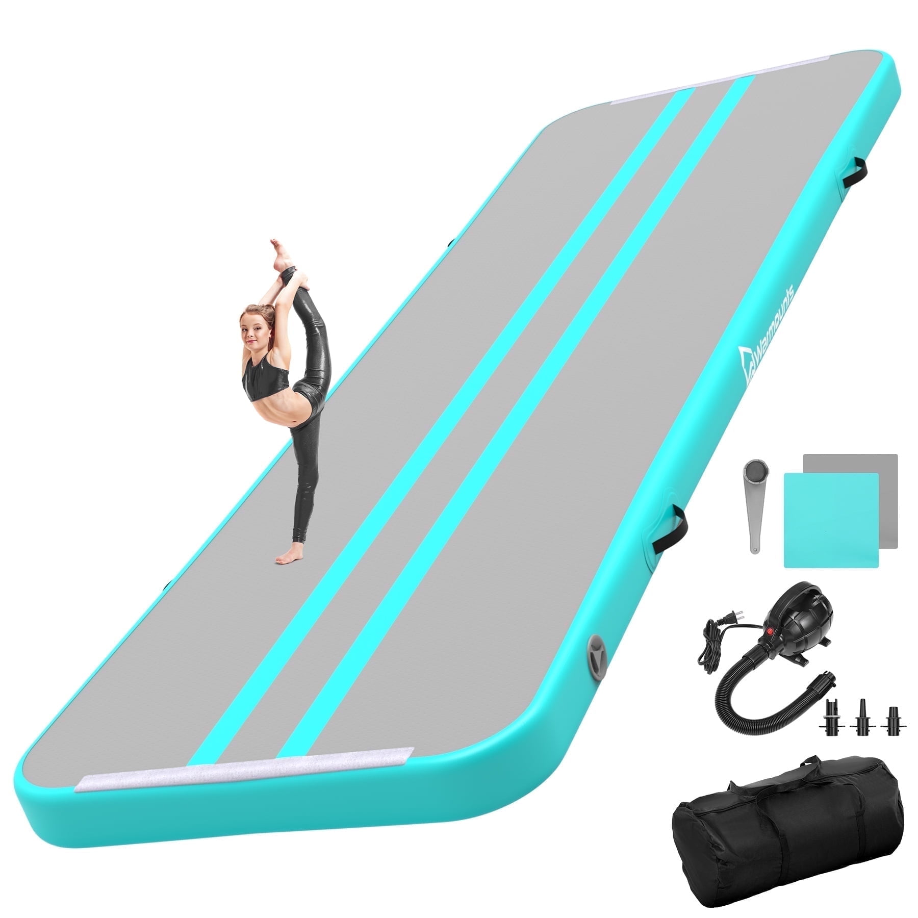 WARMOUNTS Tumbling Mat, 10 ft Inflatable Air Gymnastics Training Mats w ...