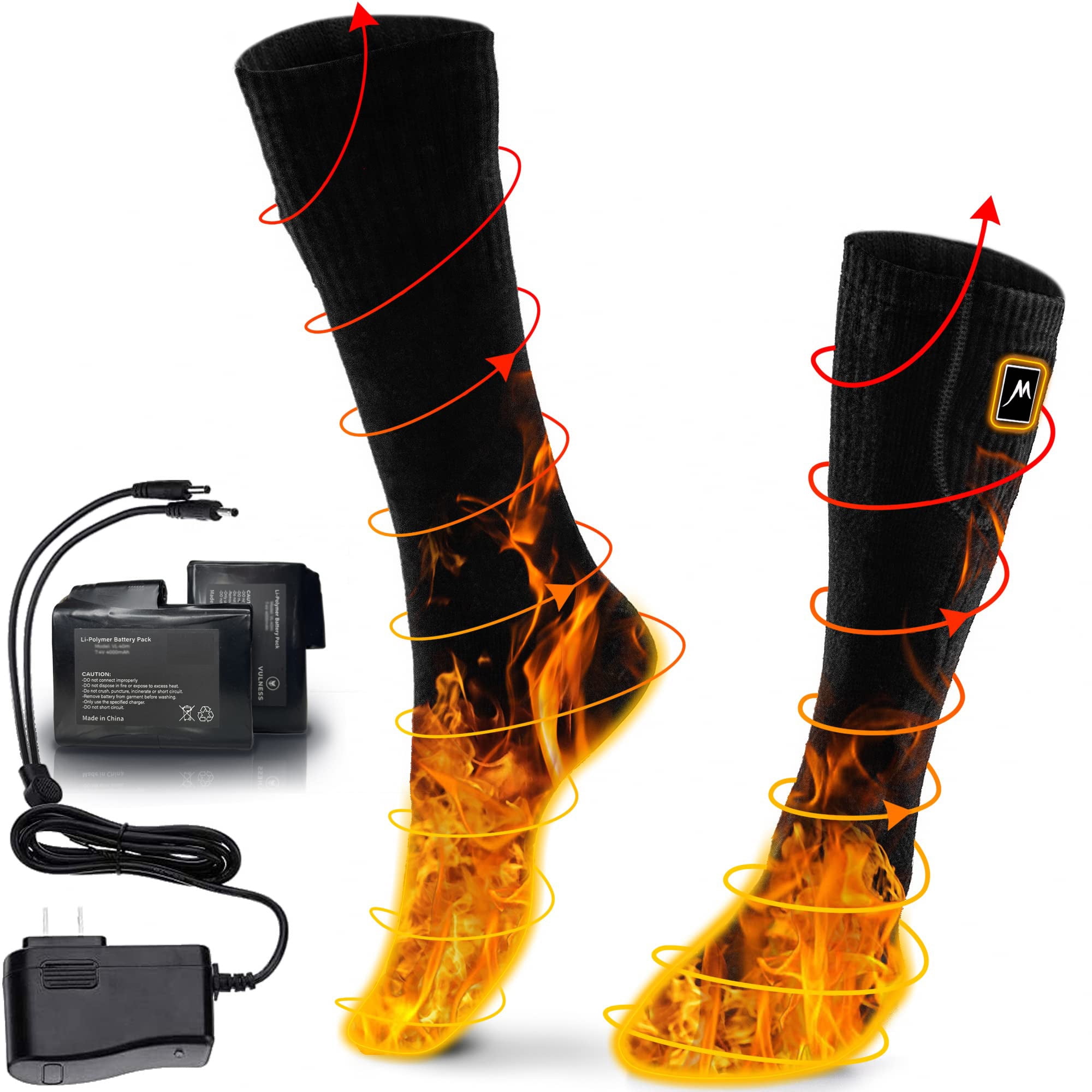 WARMSTOORE Heated Socks 7.4V Rechargeable Battery Electric Socks for ...