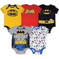 WARNER BROS Justice League DC Comics Batman Newborn Baby Boys 5 Pack ...