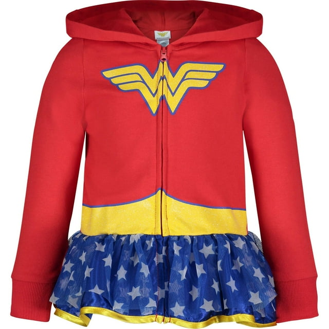 WARNER BROS Justice League Wonder Woman Little Girls Zip Up Costume ...