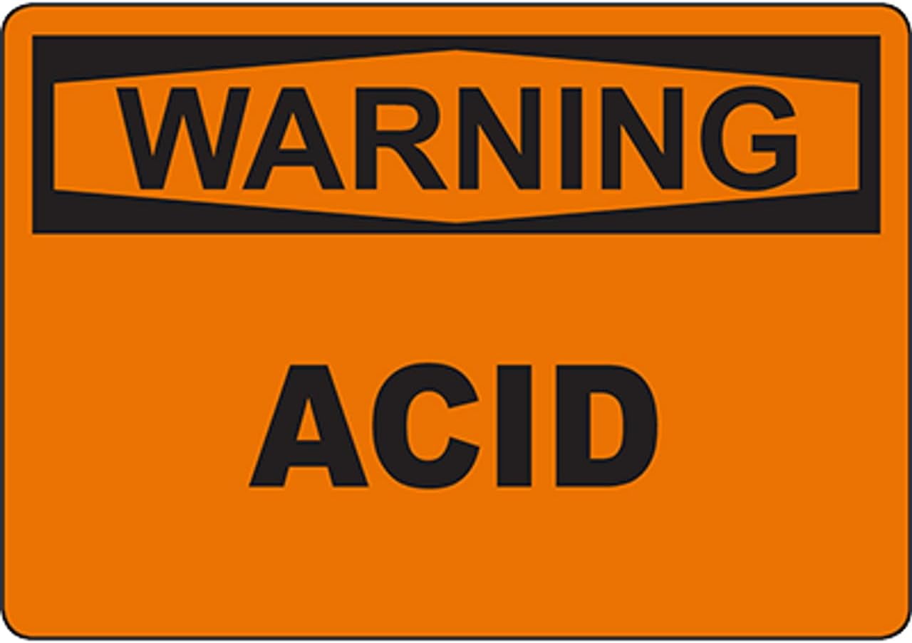 WARNING Acid Sign Safety Signs HazCom Sign 8x12 Inch Notice Danger ...