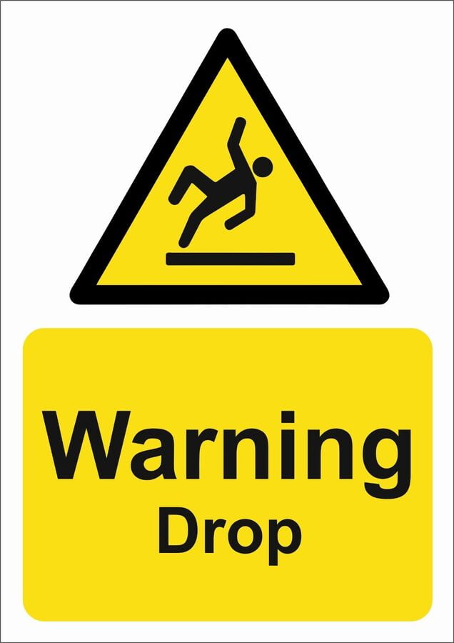 WARNING DROP Metal Aluminum Sign OR FOAMEX SITE SIGN SITE SAFETY SIGN ...