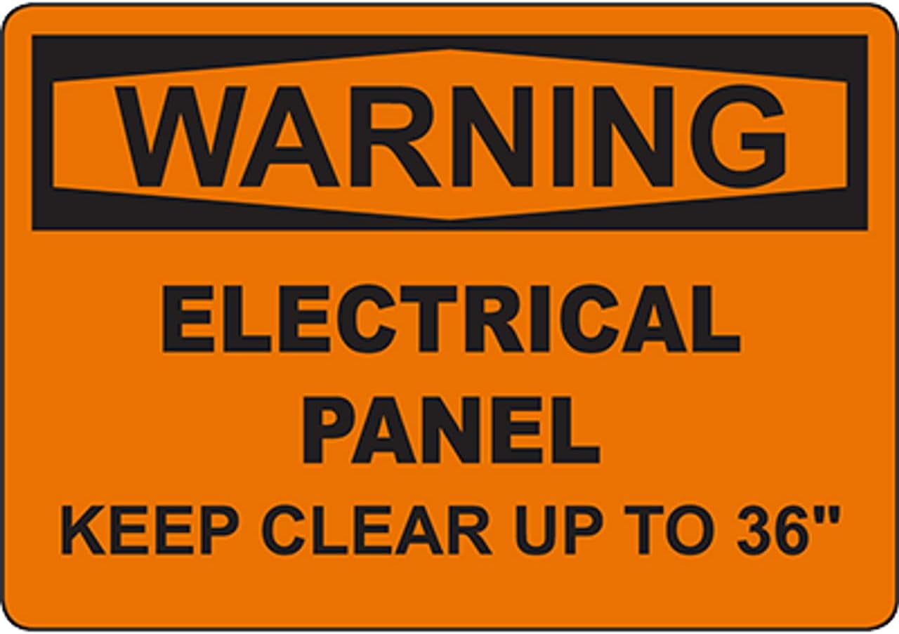 WARNING Electrical Panel Sign Safety Signs Electrical Safety Signs 8x12 ...