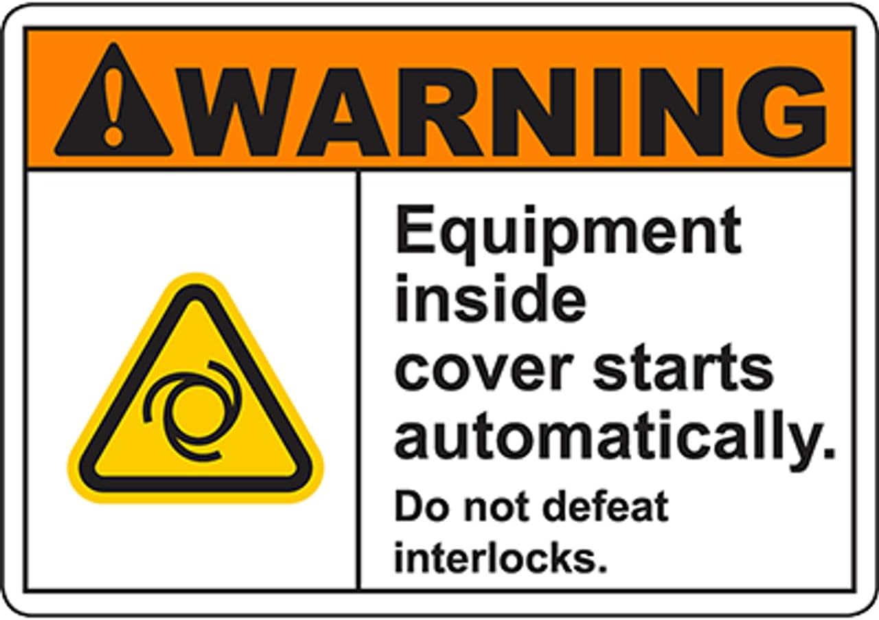 WARNING Equipment Starts Automatically Sign Safety Signs Machine Safety ...