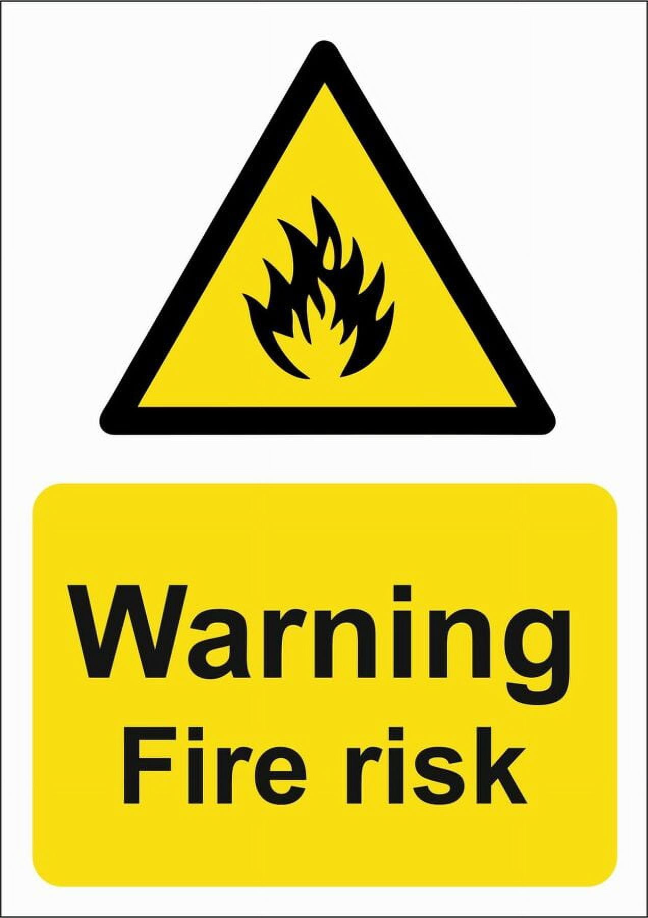 WARNING FIRE RISK Metal Sign/FOAMEX SITE SIGNSAFETY SIGN Size: 16 x 12 ...