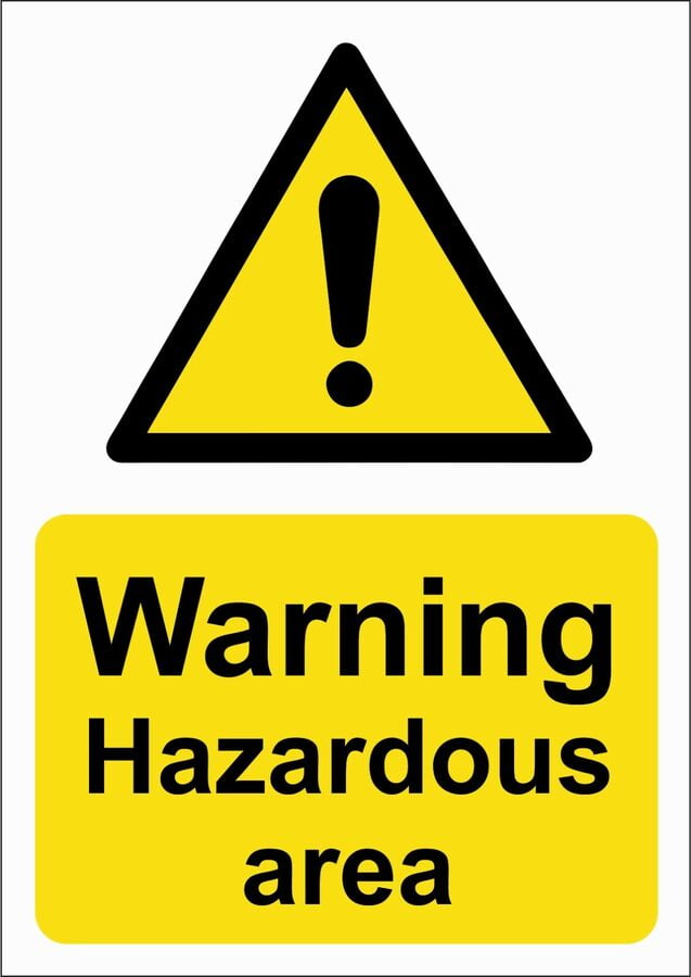 WARNING HAZARDOUS AREA Metal Sign/FOAMEX SITE/SAFETY SIGNAGE Size: 16 x ...