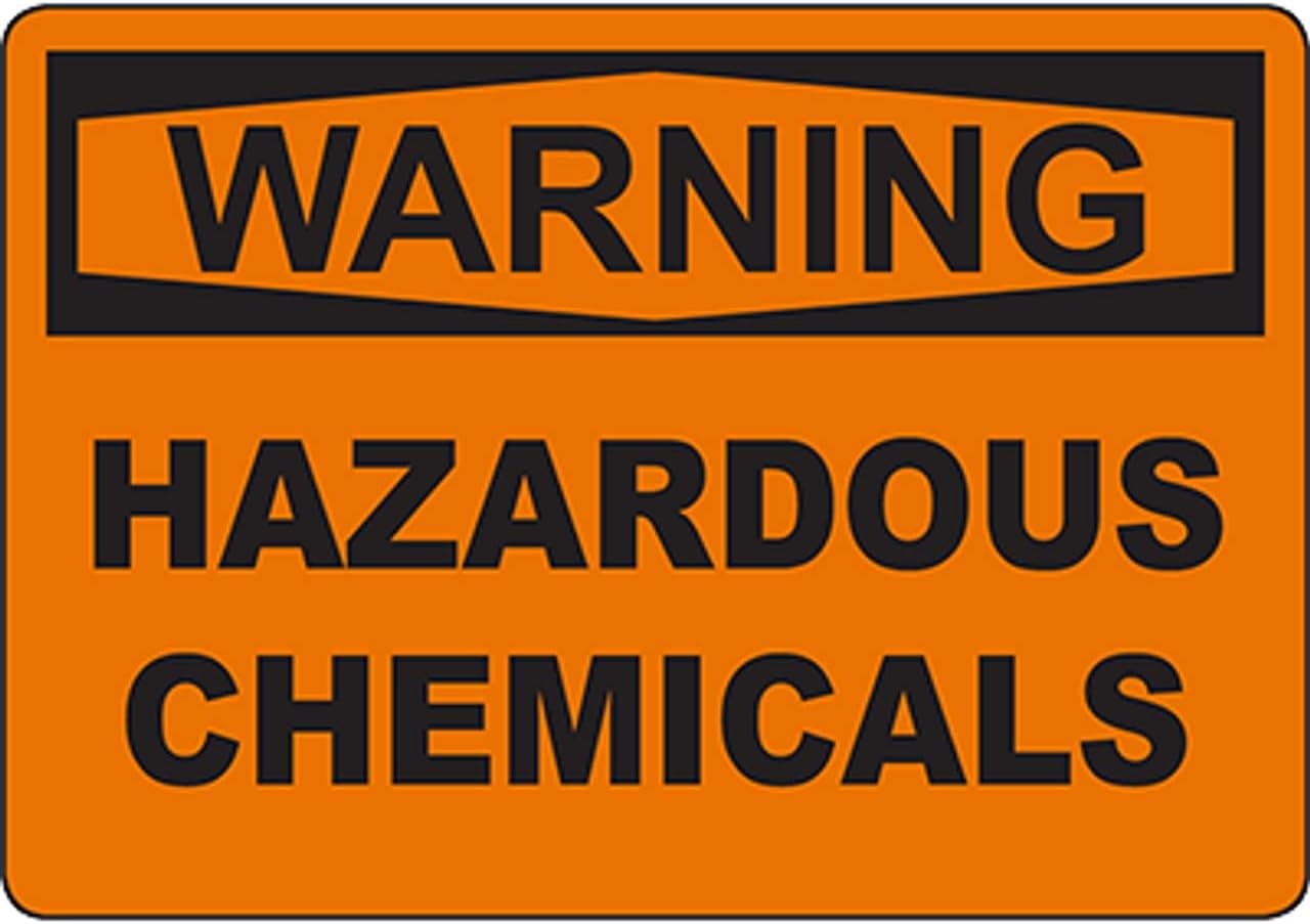 WARNING Hazardous Chemicals Sign Safety Signs HazCom Sign 8x12 Inch ...
