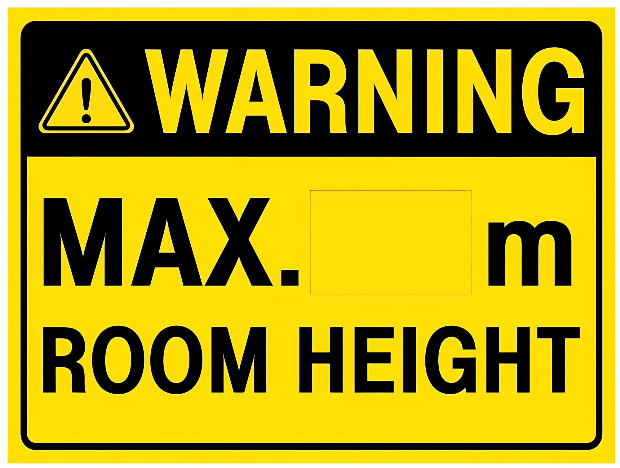 WARNING MAX METER ROOM HEIGHT SIGN (YOUR METER) – 8"x12" Metal Tin Sign ...