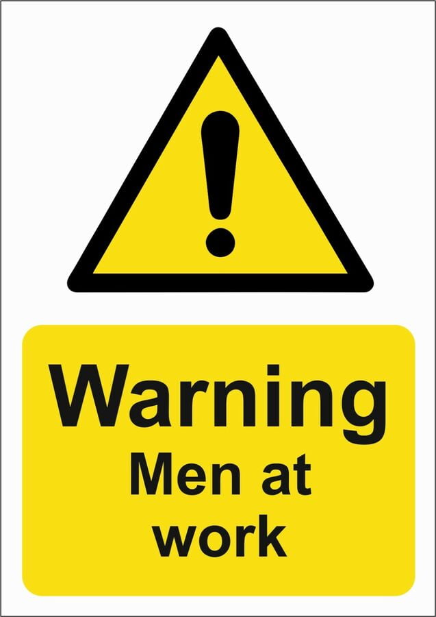 WARNING MEN AT WORK Metal Aluminum Sign/FOAMEX SITE/SAFETY SIGNAGE Size ...