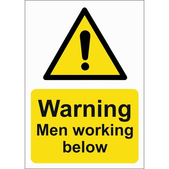 WARNING MEN WORKING BELOW Metal Sign SAFETY Metal SignSITE Metal ...