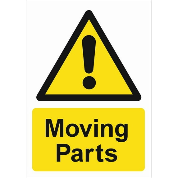 WARNING MOVING PARTS Metal Aluminum Sign OR FOAMEX HEALTH & SAFETY ...