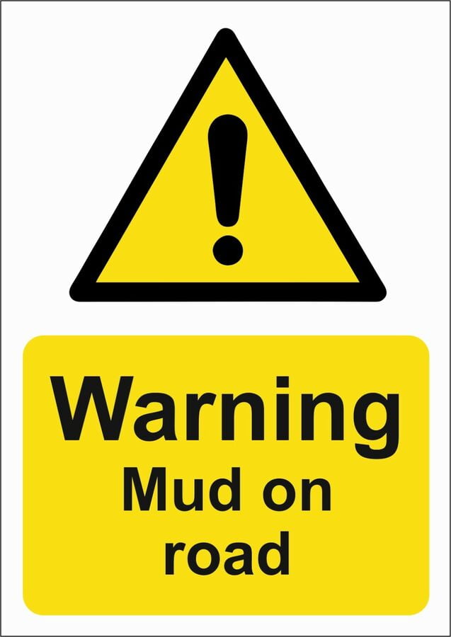 WARNING MUD ON ROAD Metal Aluminum Sign SITE Metal Aluminum SignSAFETY ...