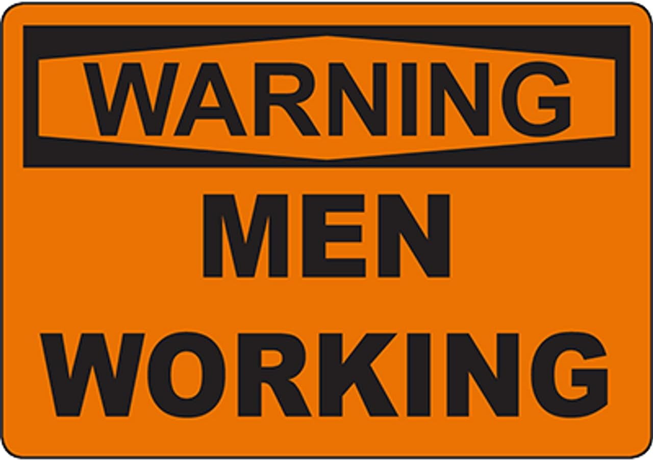 WARNING Men Working Sign Safety Signs Construction Signs 8x12 Inch ...