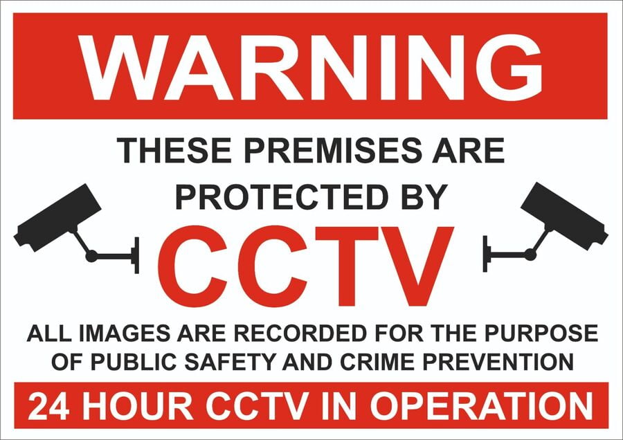 WARNING PREMISES PROTECTED BY CCTV 24HR CCTV Metal Aluminum SignS OR ...