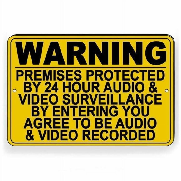 Video And Audio Surveillance Signs