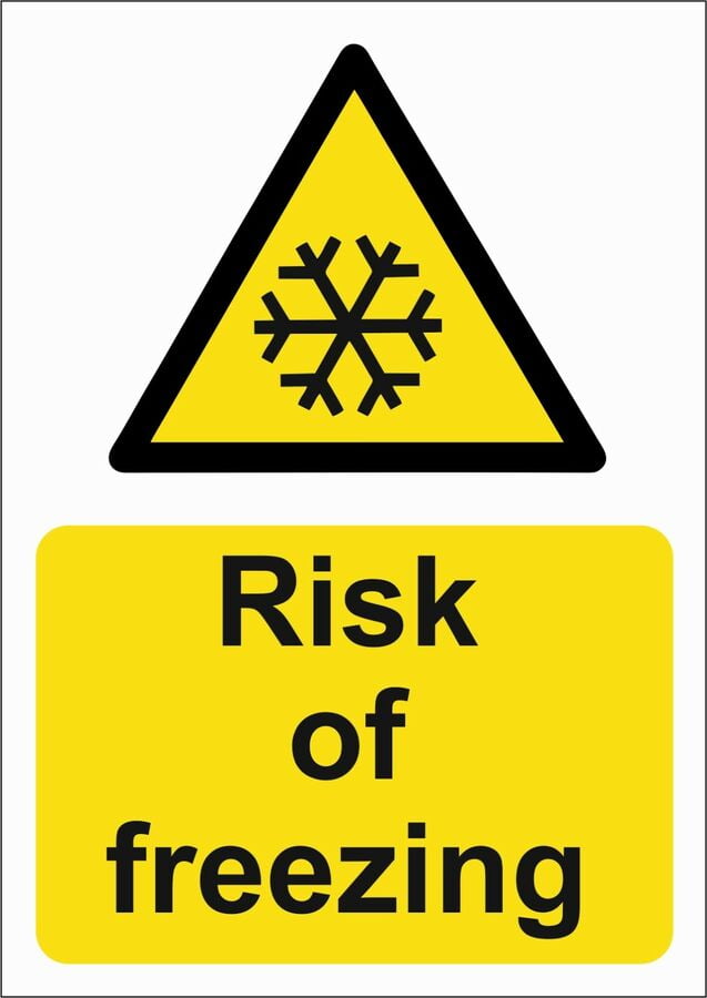 WARNING RISK OF FREEZING Metal Aluminum Sign SITE Metal Aluminum ...