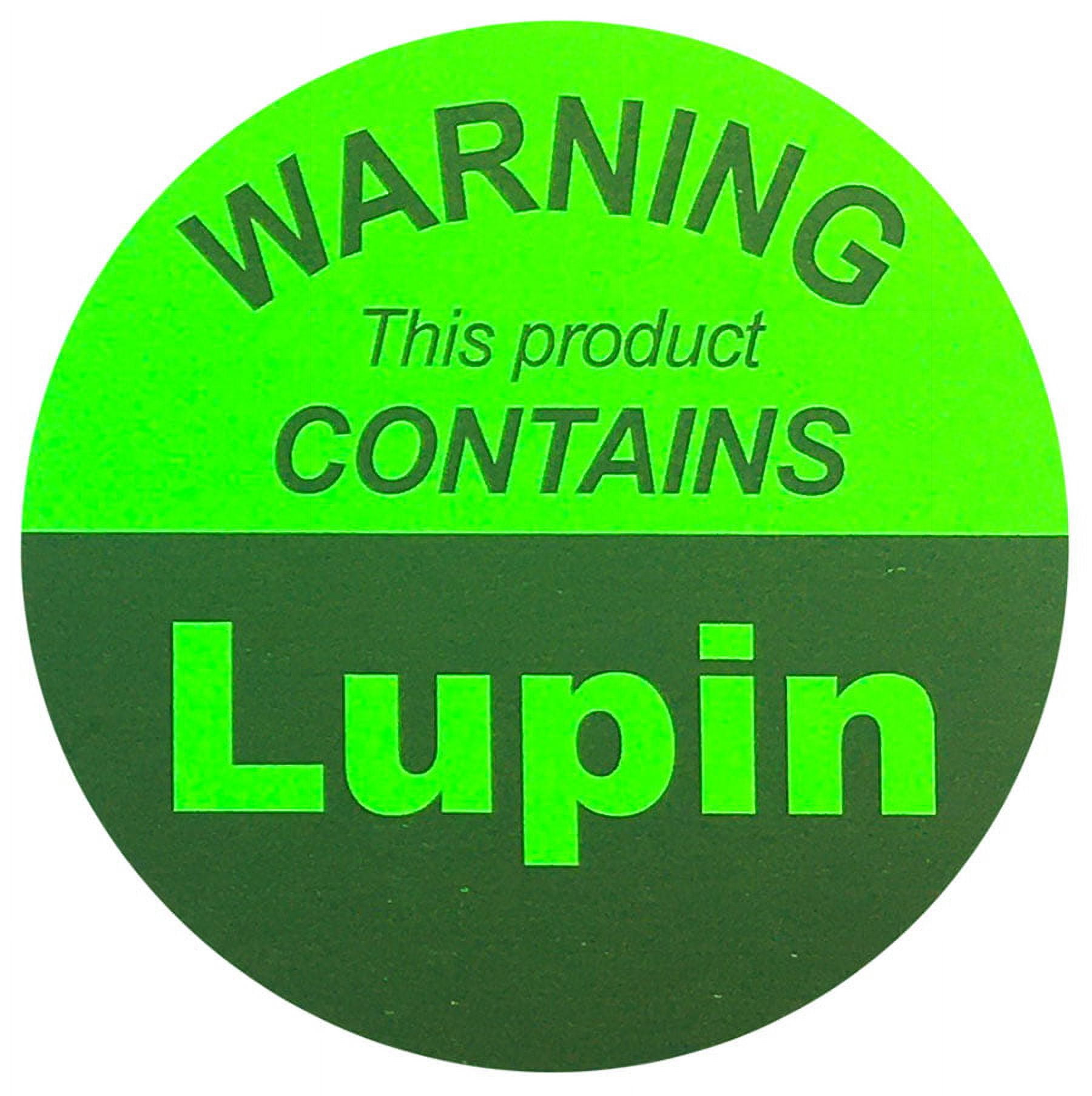 "WARNING This Product CONTAINS Lupin" Labels | 1.5" Inch Round | 500 ...