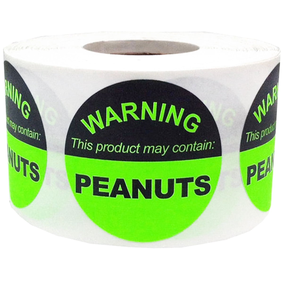 "WARNING This Product May Contain PEANUTS" Labels | 1.5" Inch Round ...