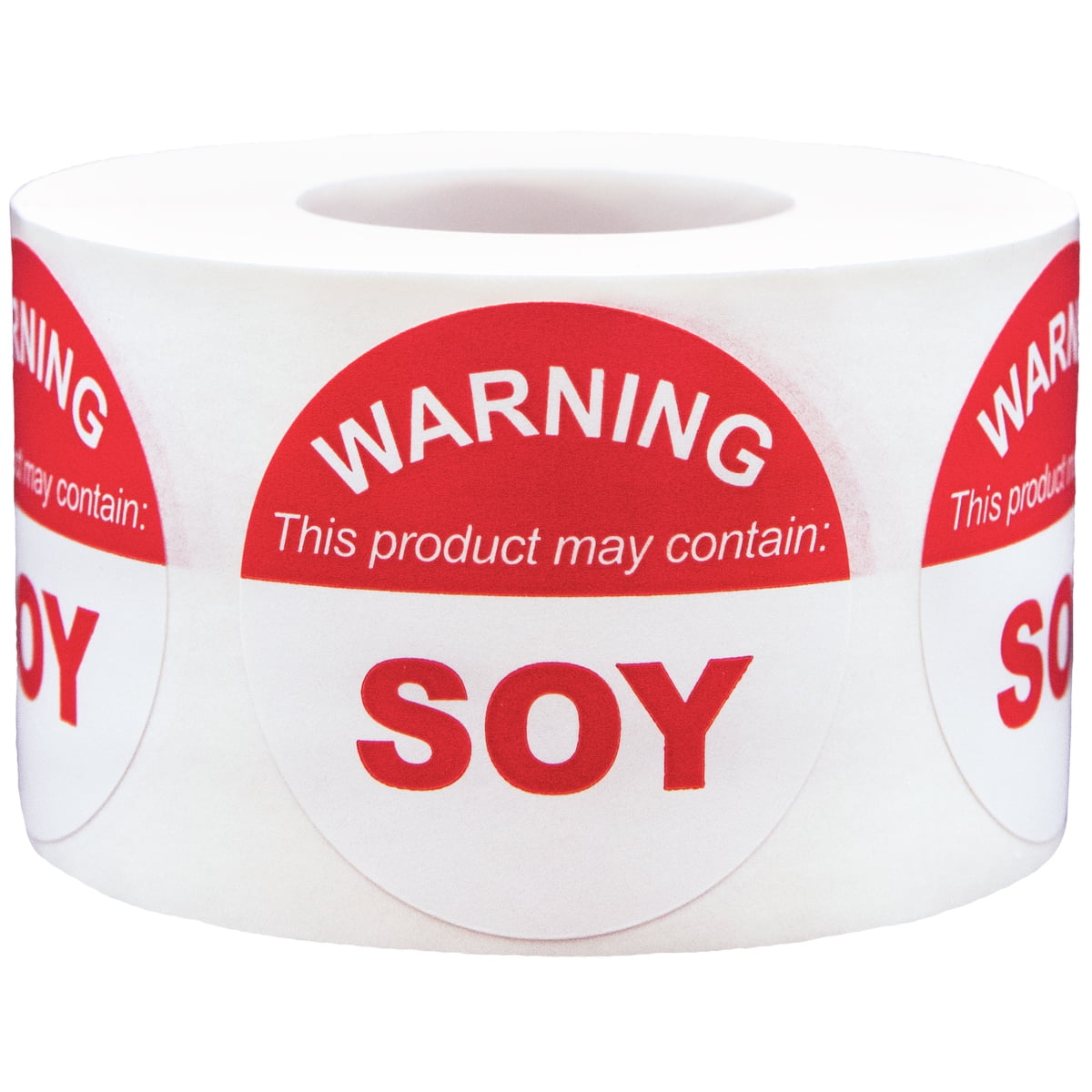 "WARNING This Product May Contain SOY" Labels | 1.5" Inch Round | 500 ...