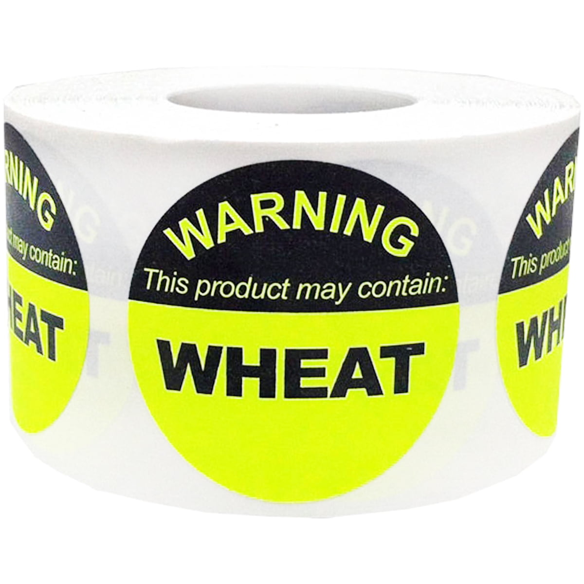 "WARNING This Product May Contain WHEAT" Labels | 1.5" Inch Round | 500 ...