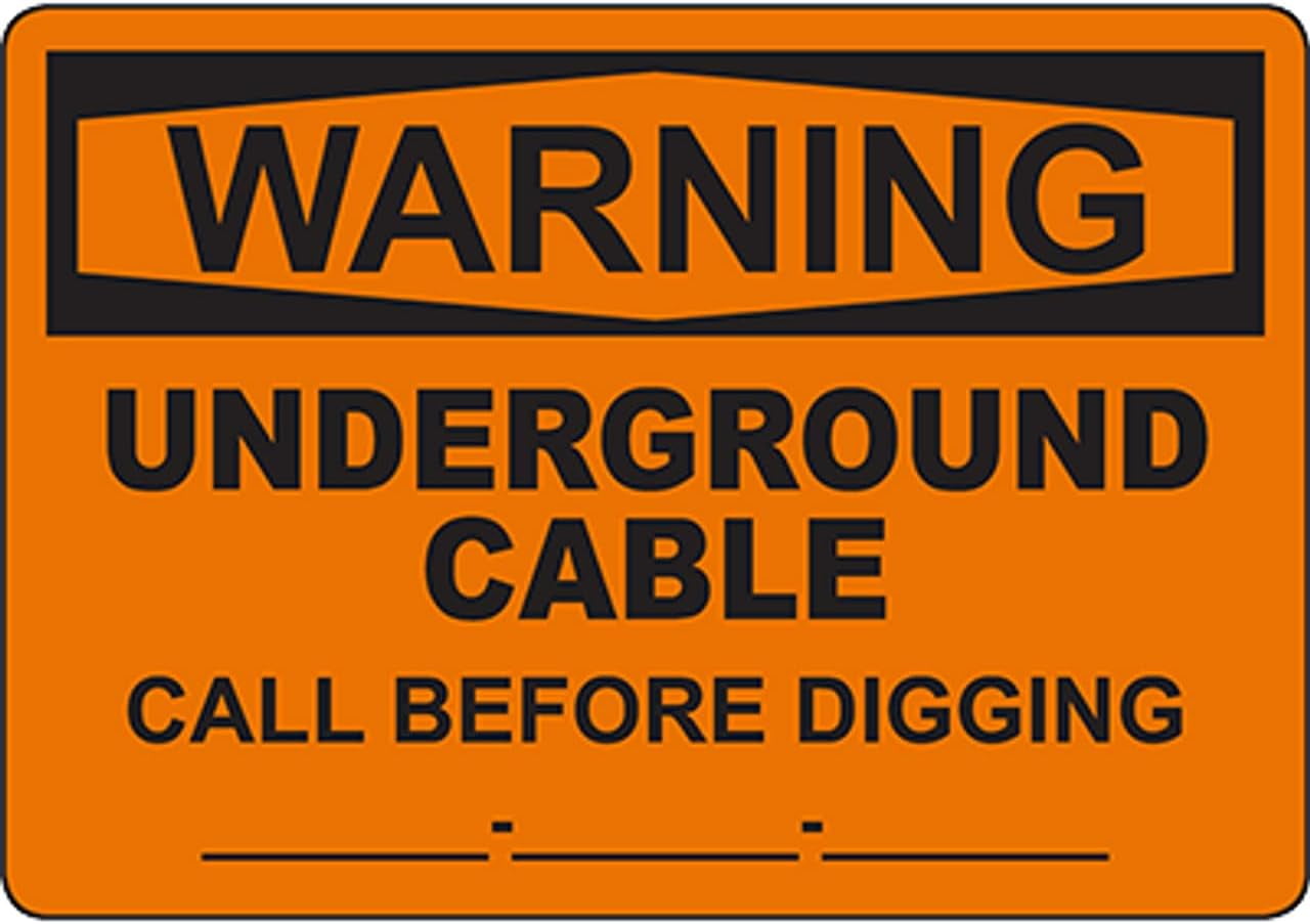 WARNING Underground Cable Sign Safety Signs Electrical Safety Signs ...