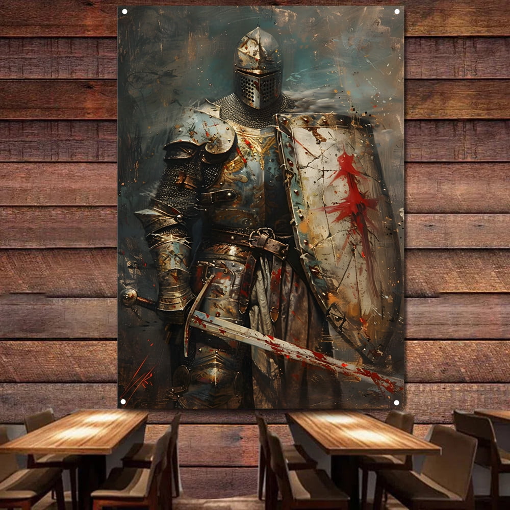 WARRIOR OF CHRIST Wall Picture Decorative Banner Knight Templar ...