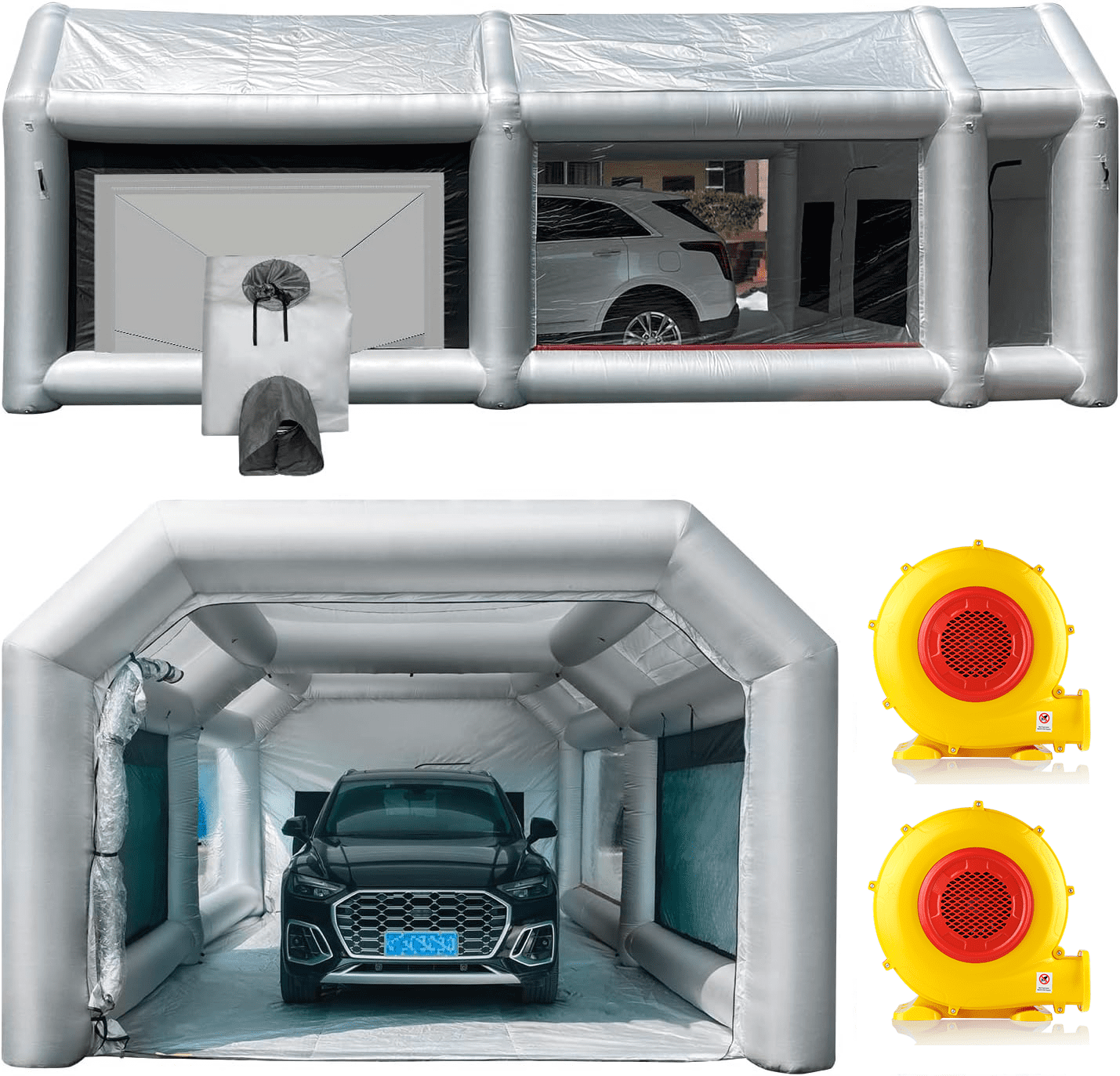 WARSUN Indoor Inflatable Paint Booth with Oversize Air Draft Device ...