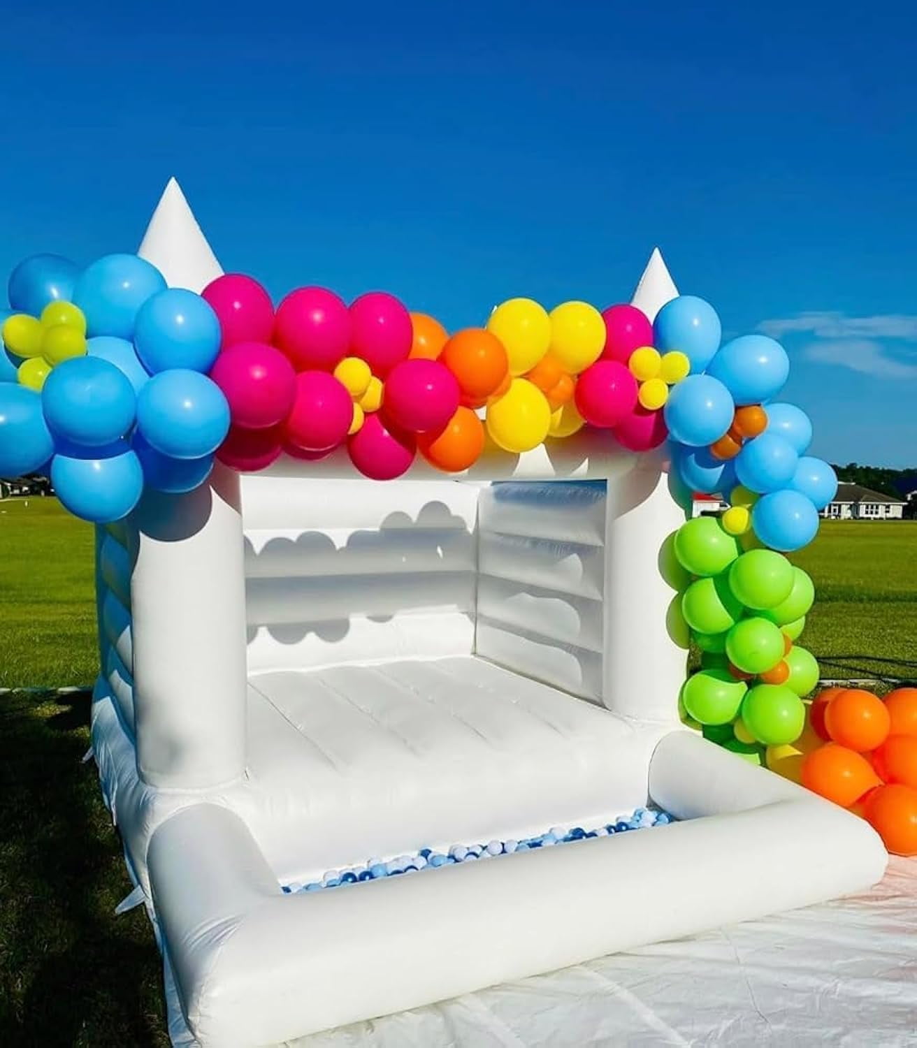 Free Shipping! WARSUN Inflatable White Bounce House 10x8x8FT with Ball ...