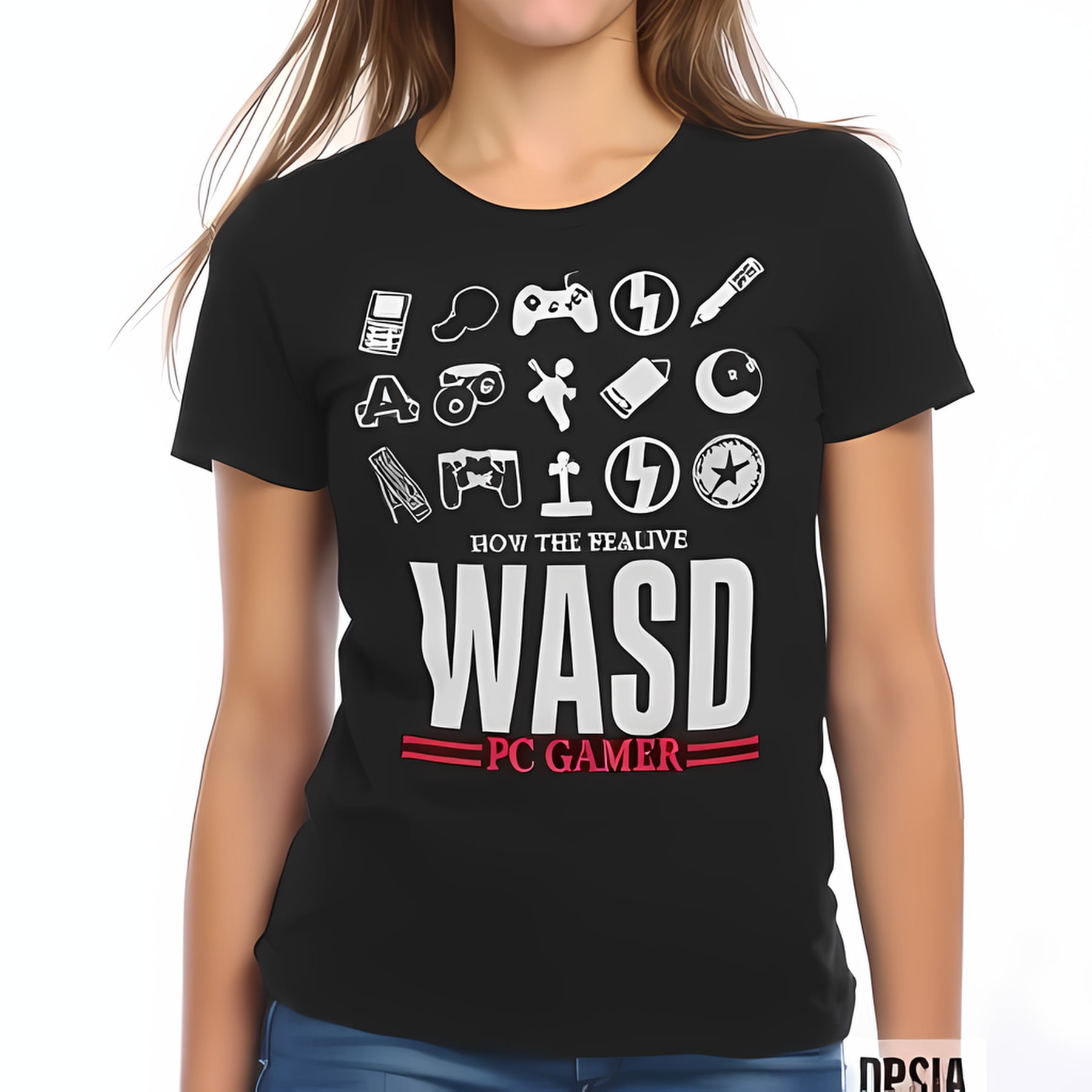 WASD PC Gamer T-Shirt - Black Tee with Gaming "How the Feel Live ...