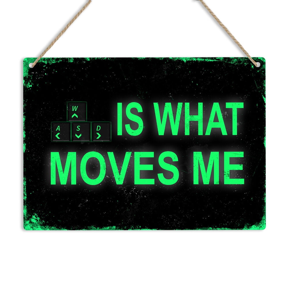 WASD PC Keyboard Gamer Metal Aluminum Sign Plaque Computer Gaming Geek ...