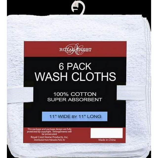 WASH CLOTH WHITE 6PK - Walmart.com