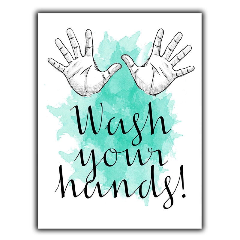 WASH YOUR HANDS! METAL WALL PLAQUE Sign humorous bathroom toilet print ...