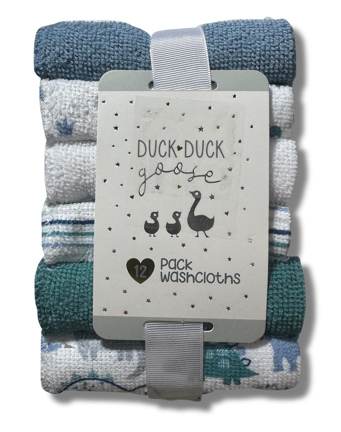 WASHCLOTHS BOYS - DUCK DUCK GOOSE 243 - BLUE DINOSAUR - 12 PACK SOFT ...