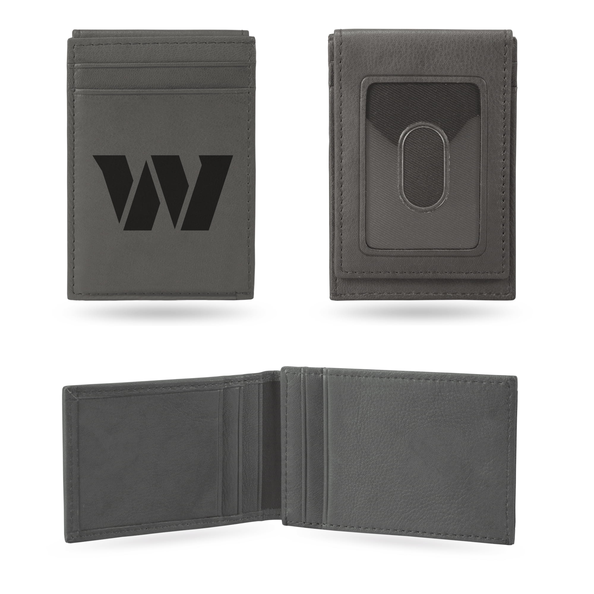 WASHINGTON COMMANDERS LASER ENGRAVED FRONT POCKET WALLET - GRAY ...