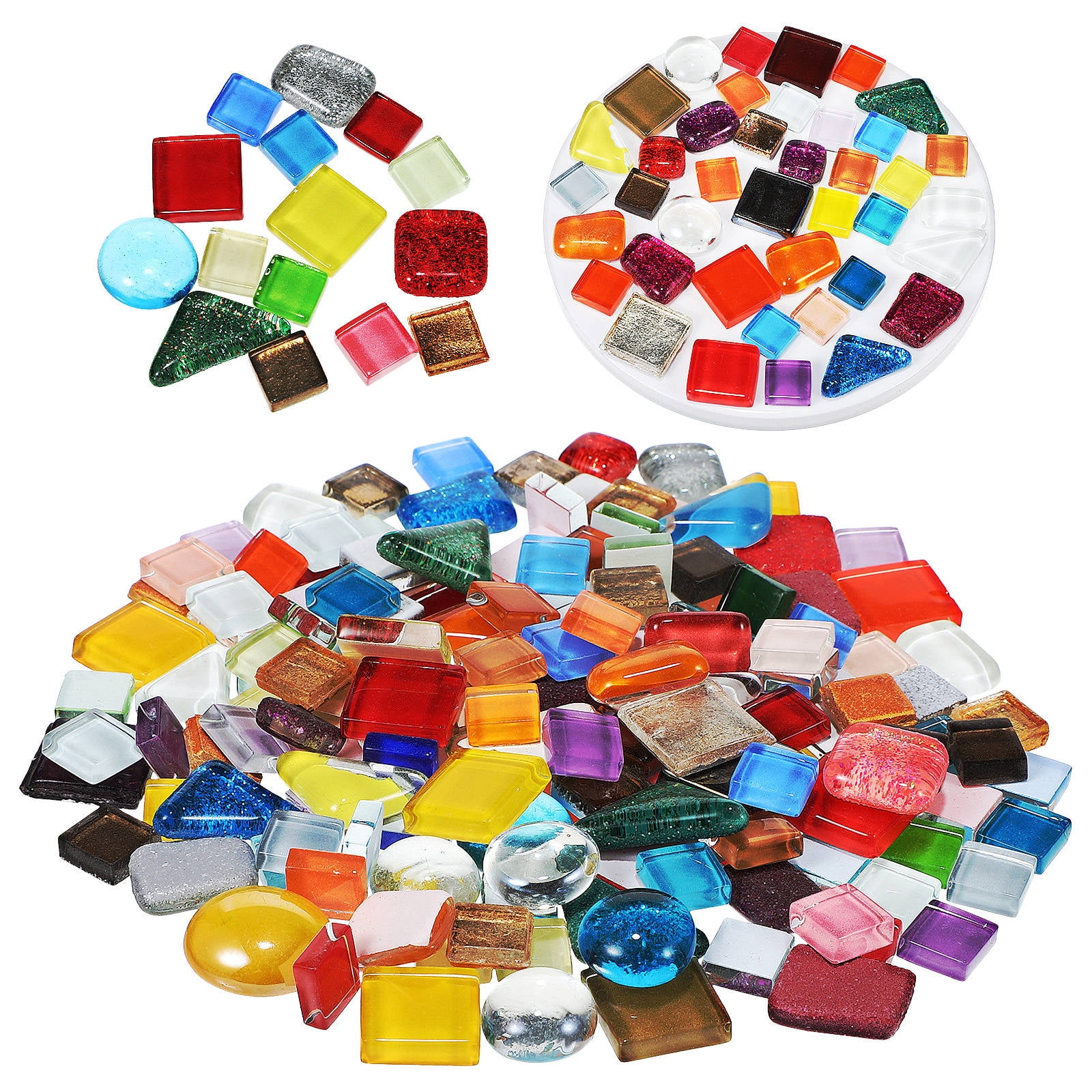 WASHWEPE 1 Bag Craft Tiles Assorted Color Irregular Shapes Crystal ...