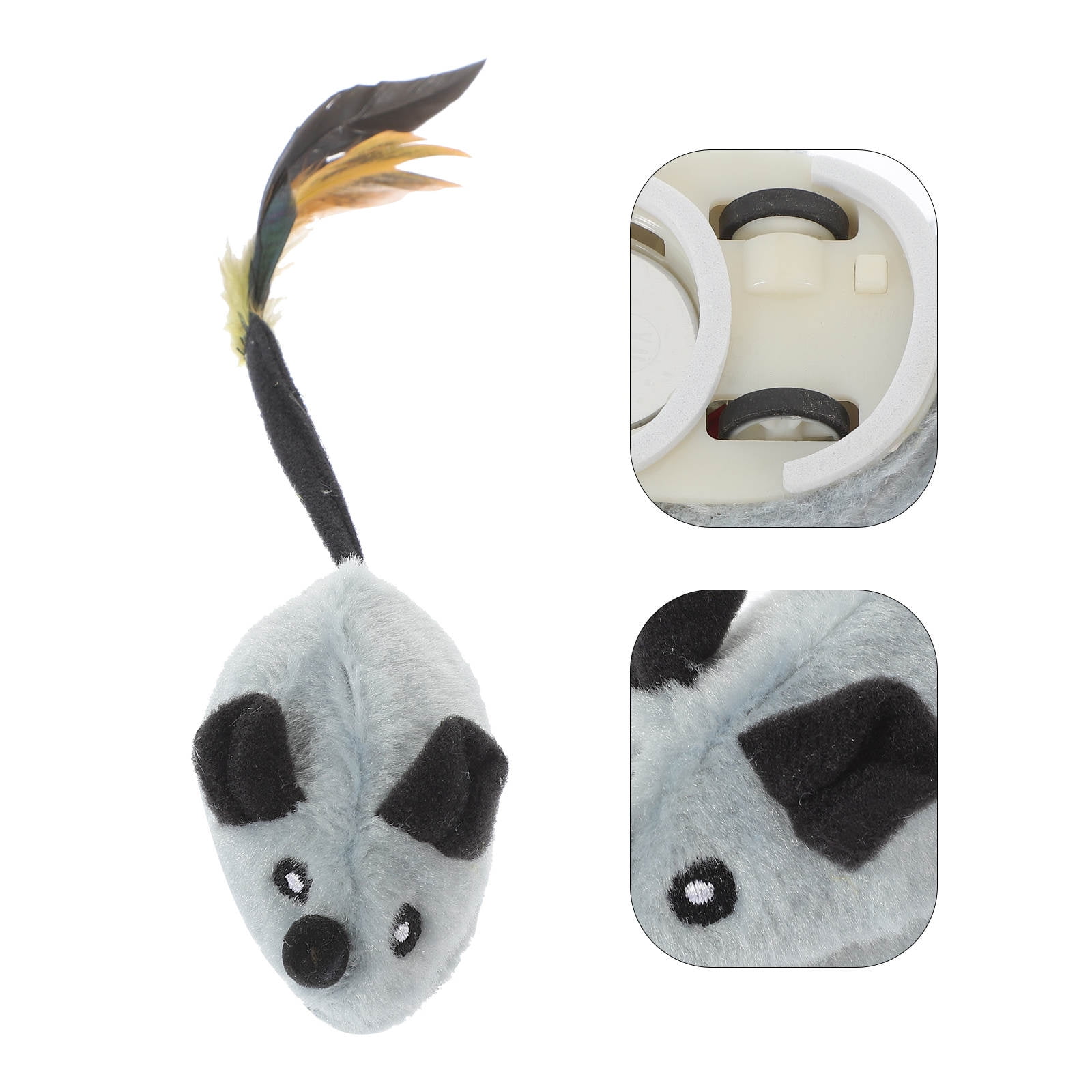 WASHWEPE Automatic Cat Toy Mouse Plastic 1 Set 8.3X1.8X1.8in Realistic ...