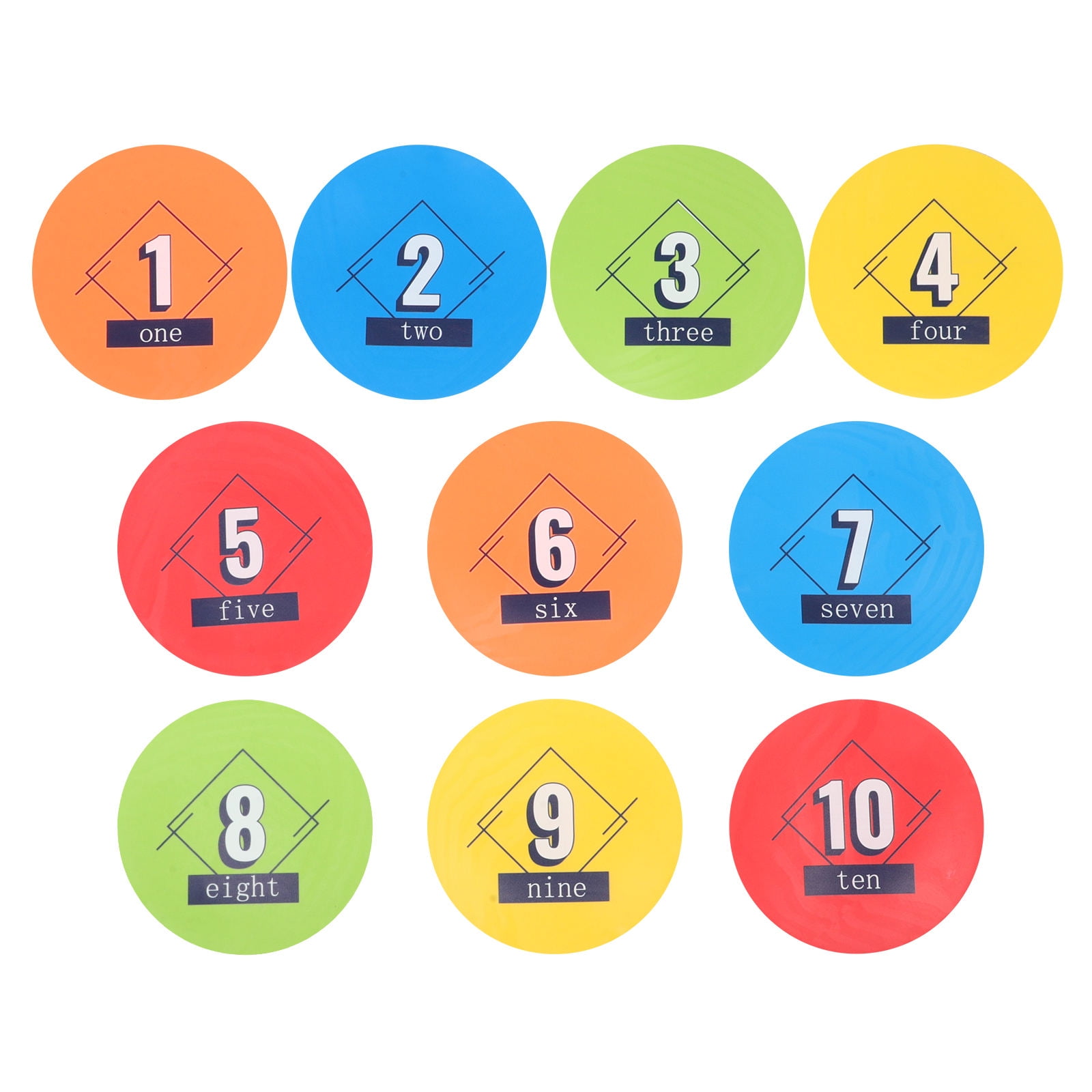 WASHWEPE Soccer Training Mat Assorted Color PP 10Pcs Soccer Training ...