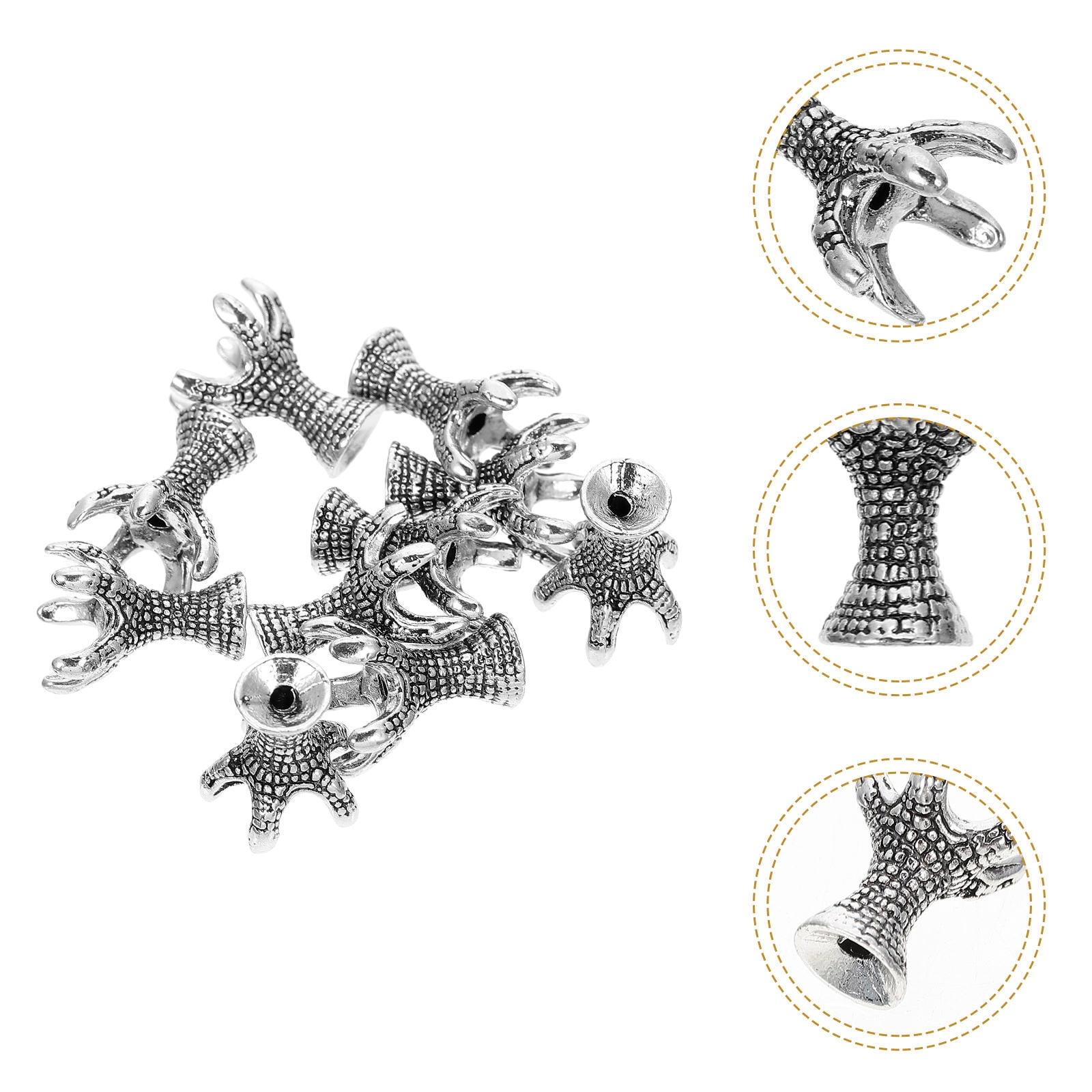 WASHWEPE 10Pcs Multi Color Dragon Claw Shaped Bead End Caps For Jewelry ...