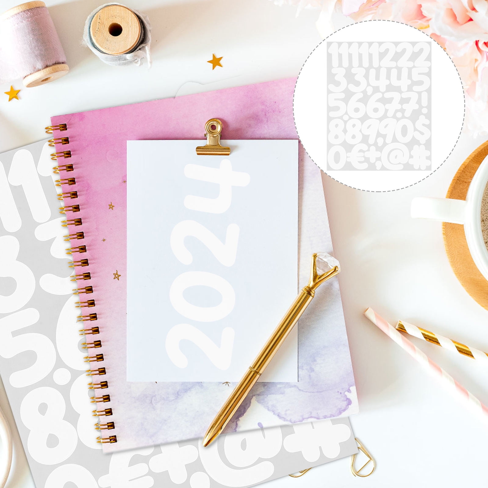 WASHWEPE 12Pack Mini Number Stickers for Scrapbookers and DIY Crafting ...