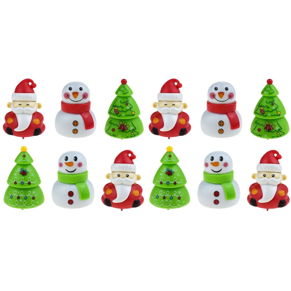 WASHWEPE 12Pcs Pull Back Toys Smiling Santa Small Size for Home ...