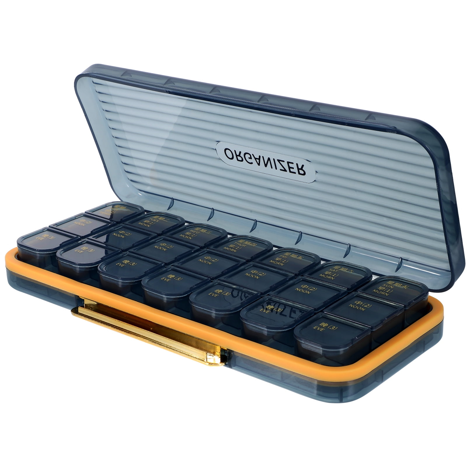 WASHWEPE 1Pack Black Medication Organizer for Foreign Users with ...