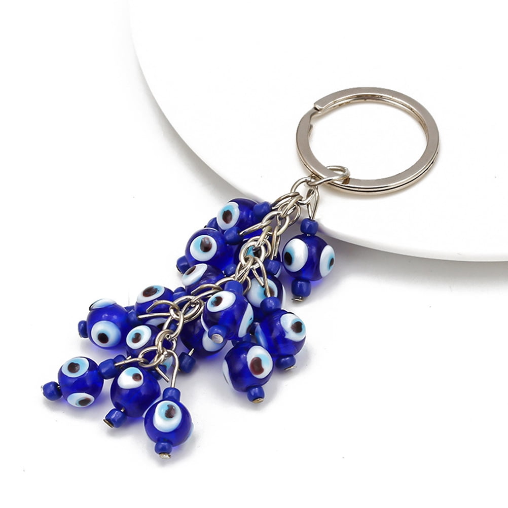 WASHWEPE 1Pack Evil Eye Keychain Blue Glass Alloy for Kids and Friends ...