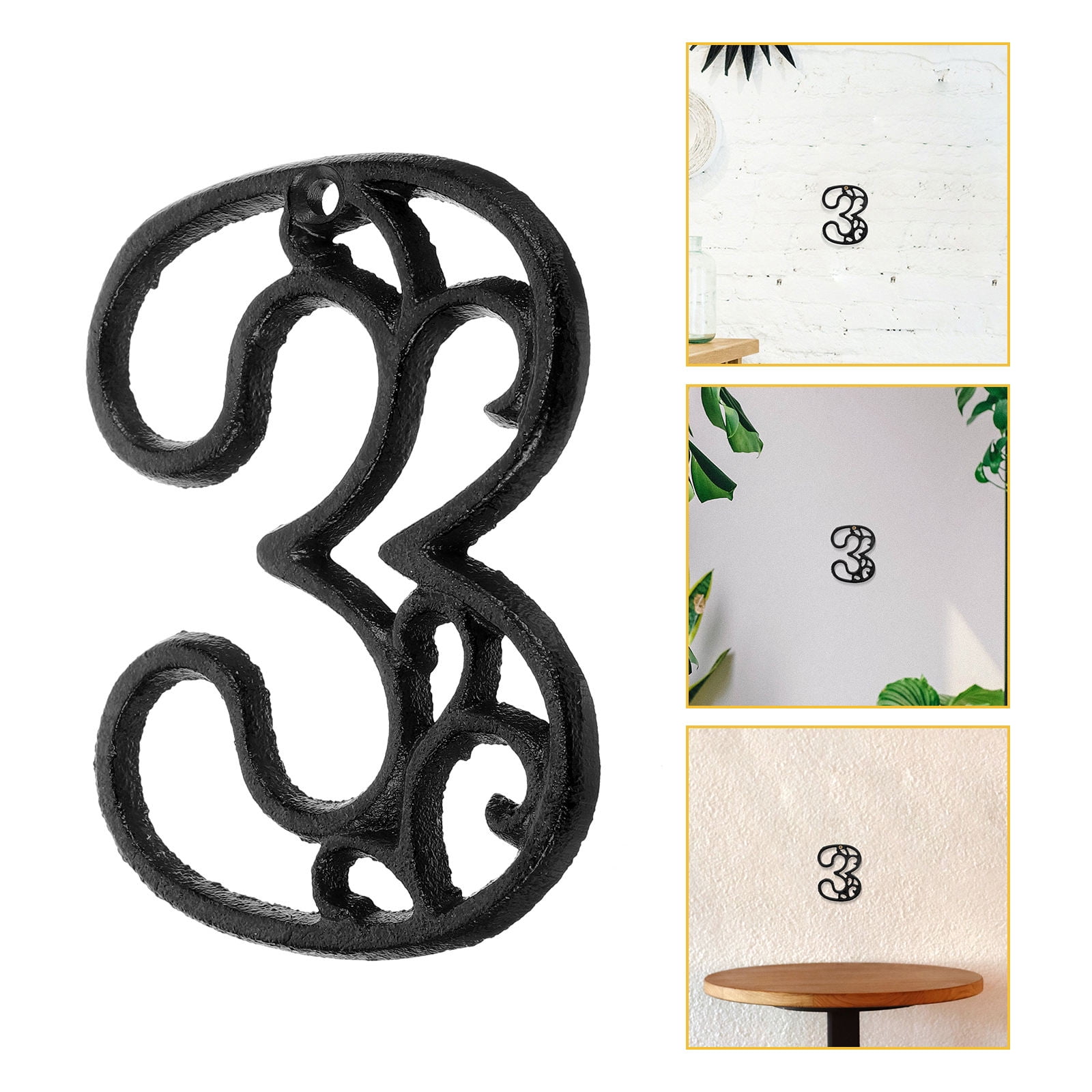 WASHWEPE 1Pack Industrial Style Door Number Plaque Metal House Numbers ...