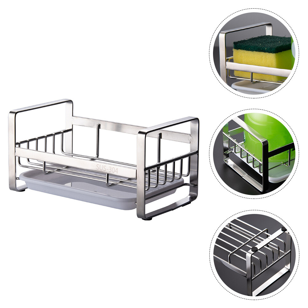 WASHWEPE 1Pack Kitchen Sponge Holder for Bathroom Use with Stainless ...