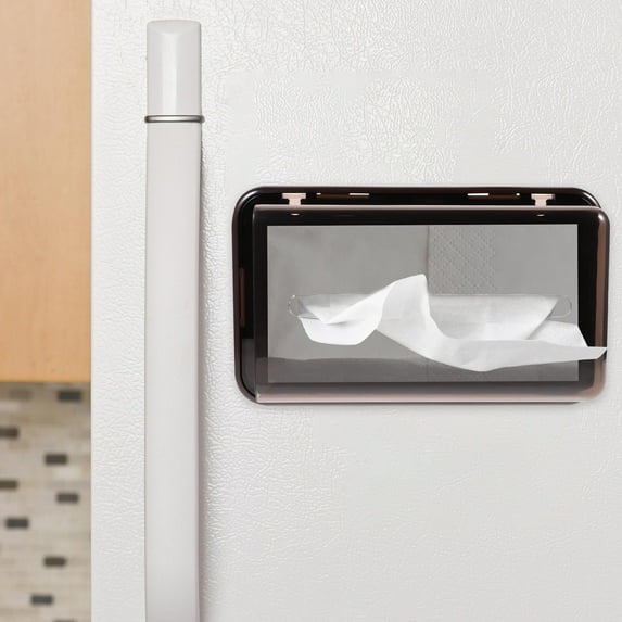 WASHWEPE 1Pack Magnetic Tissue Box Transparent Brown Plastic ...