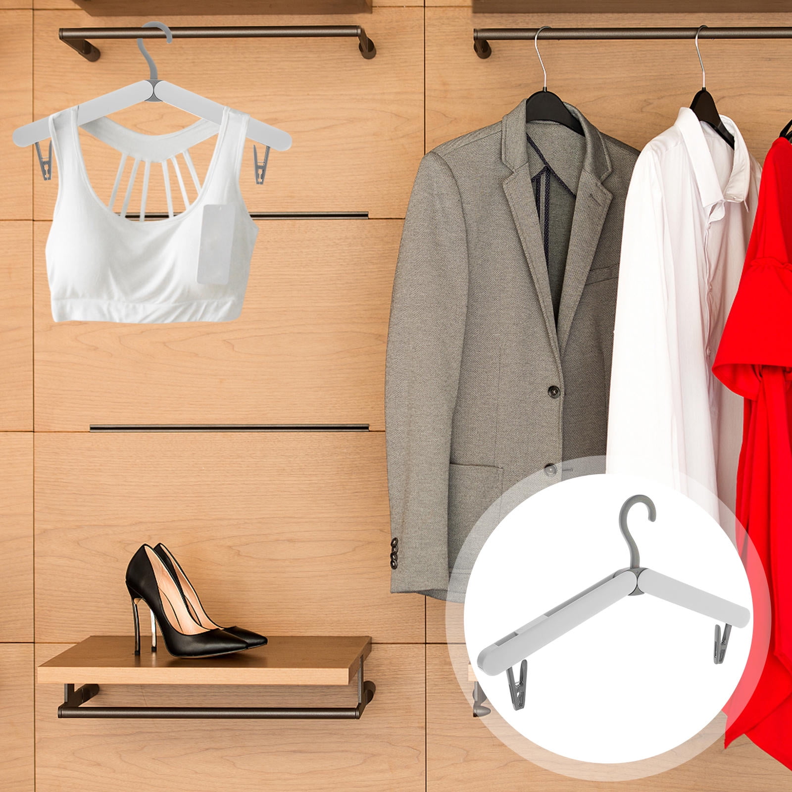 WASHWEPE 1Pcs Foldable Hangers for in White Color with Space Saving and ...