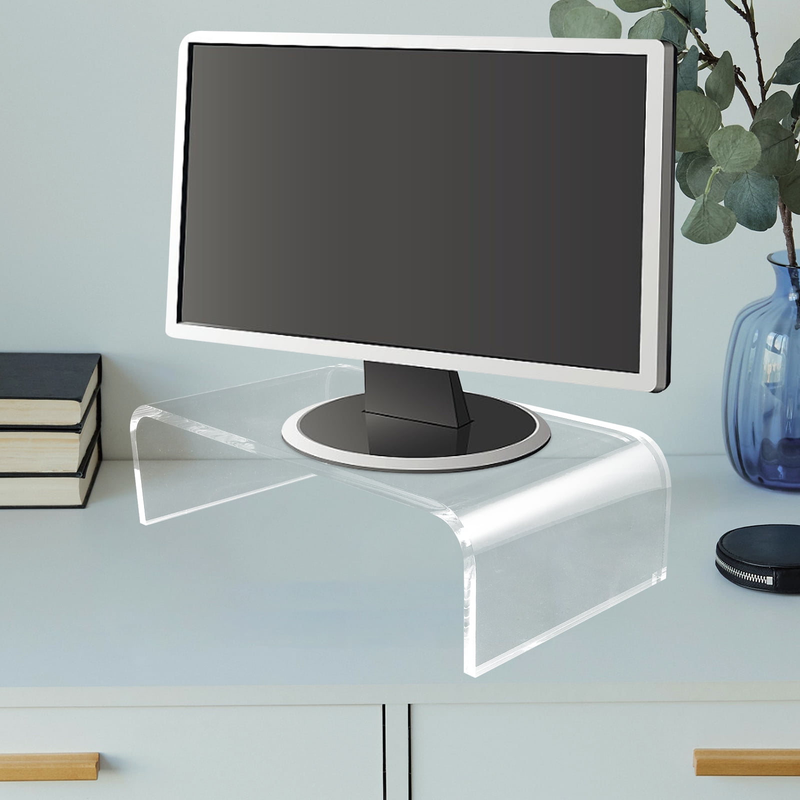 WASHWEPE 1Pcs Minimalist Acrylic Monitor Stand Riser for Workplace Eye ...